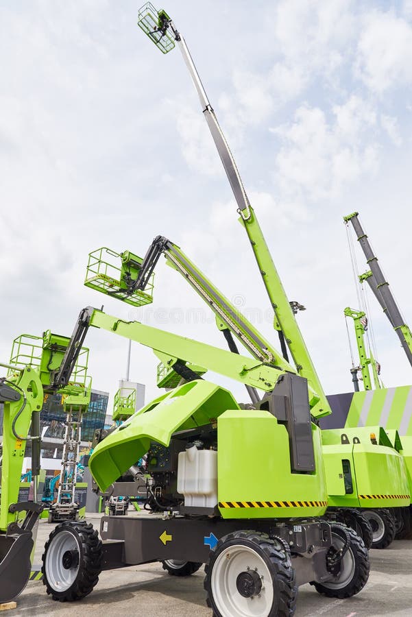 Diesel Telescopic Lift on Exhibition Stock Image - Image of technology ...