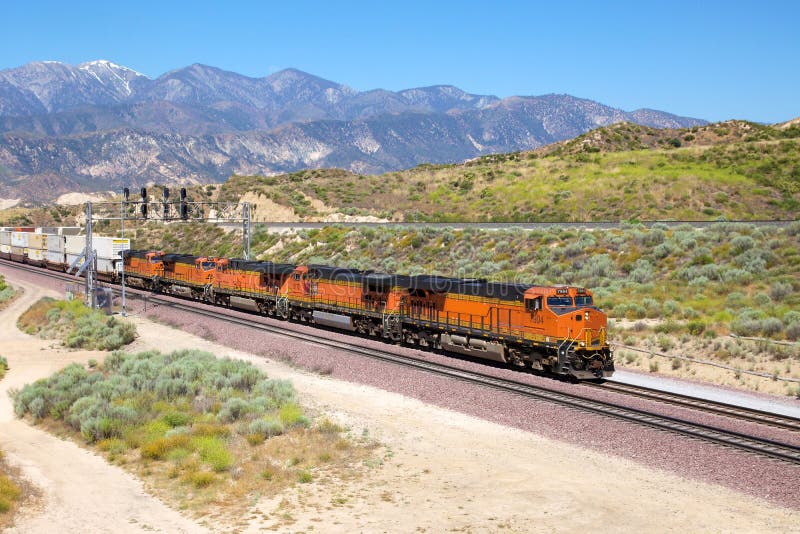 Diesel Trains are Transporting Cargo Containers Editorial Image - Image ...