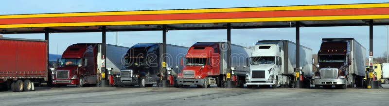 Diesel trucks refueling stock image. Image of driving - 18664859