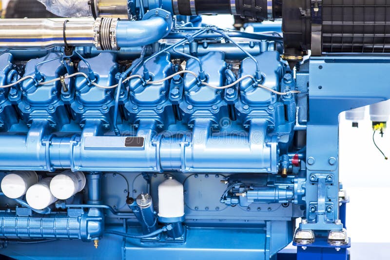 Dieselmotor voor boot stock afbeelding. Image of onderdeel - 90939371