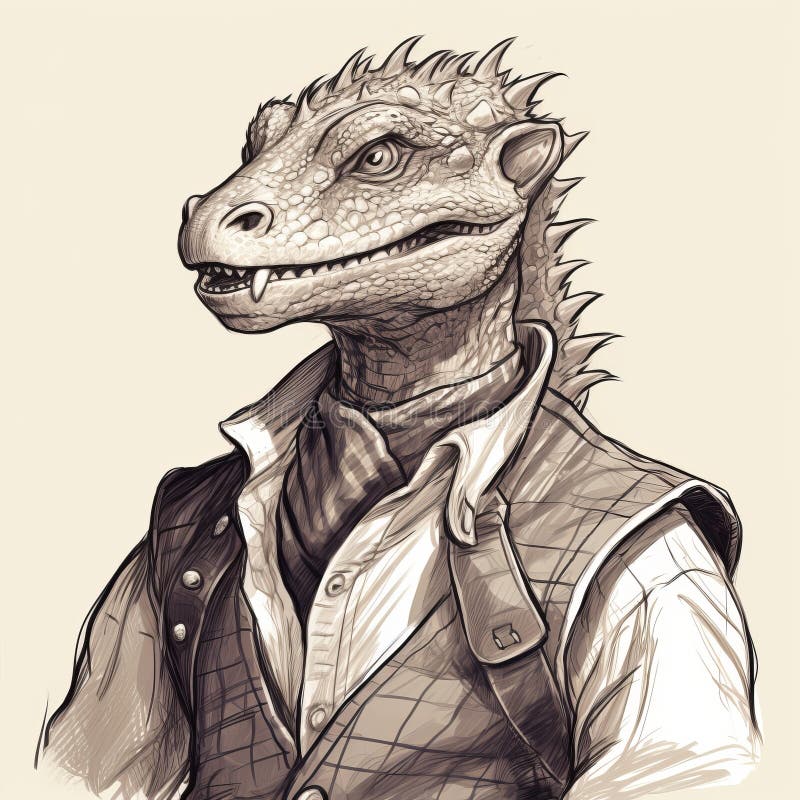 Dieselpunk Lizard: a Rough and Handsome 19th Century Dinocore Stock ...