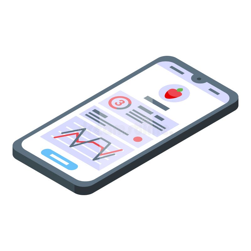 Diet App Chart Icon Isometric Vector. Sport Fitness Stock Vector ...