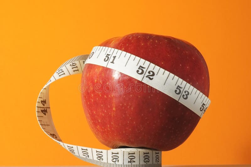 Diet Apple and Meter stock image. Image of nutrition - 135266783