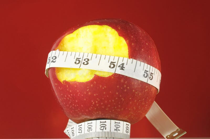 Diet Apple and Meter stock photo. Image of isolated - 119937900