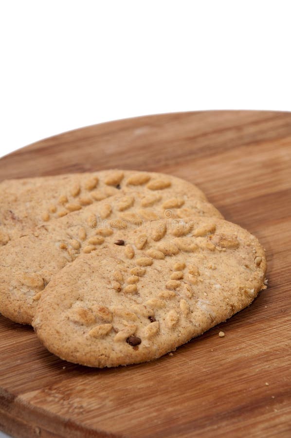 Diet Biscuits with Wheat on Wooden Board Stock Photo - Image of dessert ...