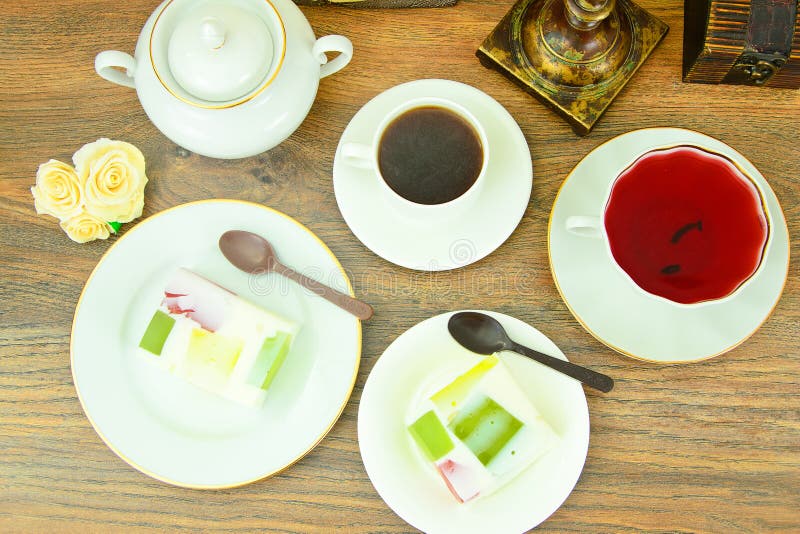 Diet Dessert: Fruit Jelly, Gelatin and Tea Stock Image - Image of foods ...