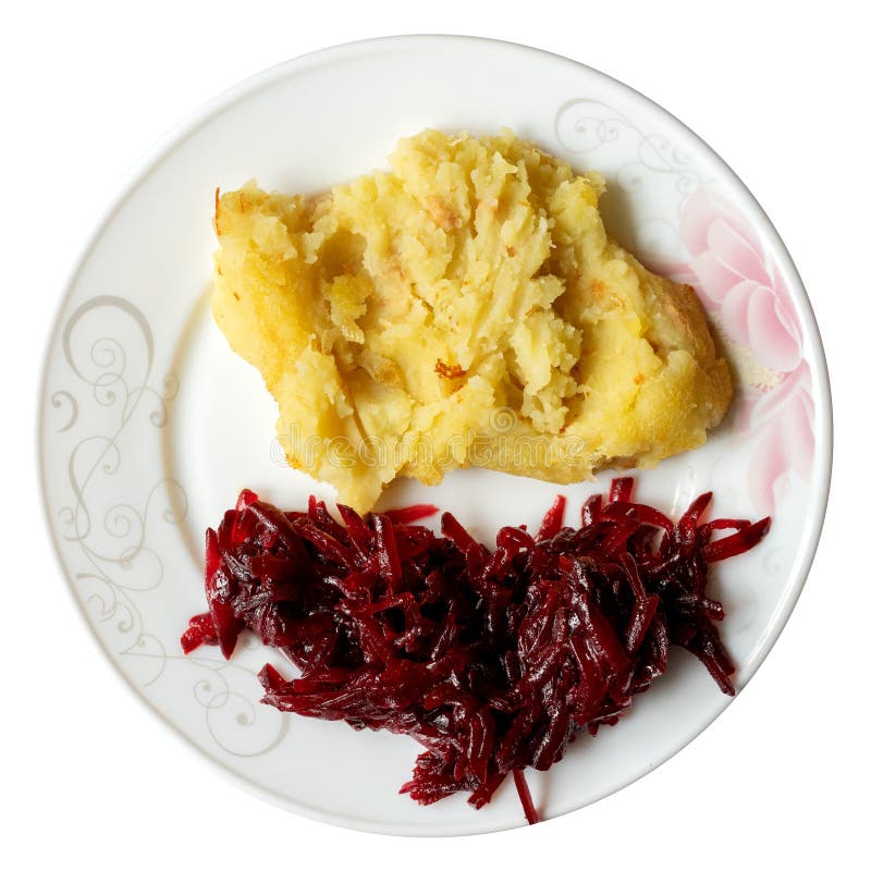 Diet Food: Boiled Red Beets and Mashed Potatoes Stock Photo - Image of ...