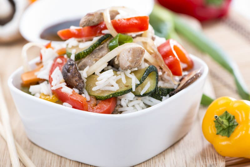 Diet Food (Rice and Vegetables) Stock Photo - Image of food, bell: 38632602