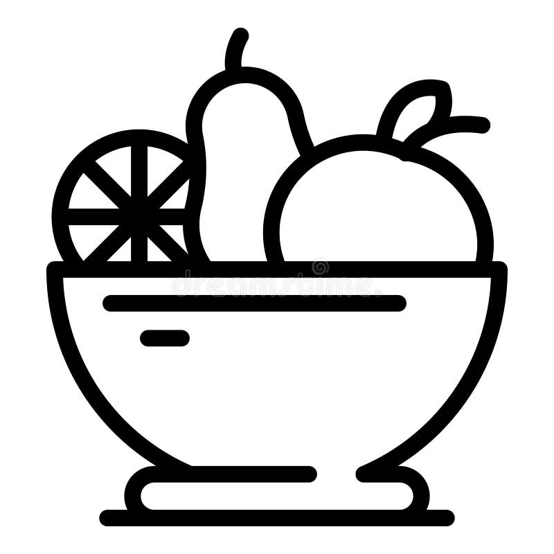 Fruit Salad Box Icon, Outline Style Stock Vector - Illustration of diet ...