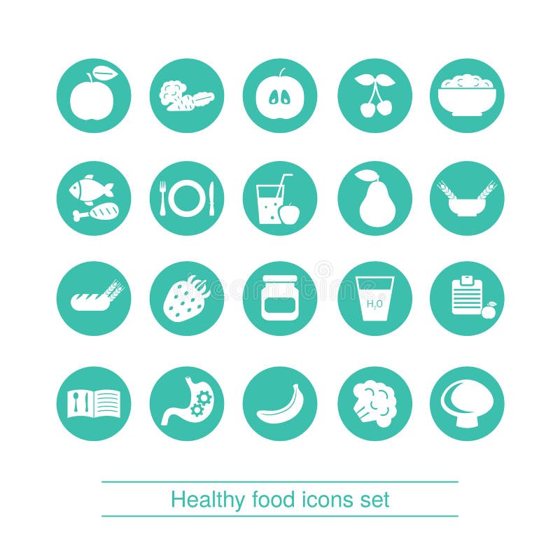 Diet icon set stock vector. Illustration of meal, carrot - 142875434