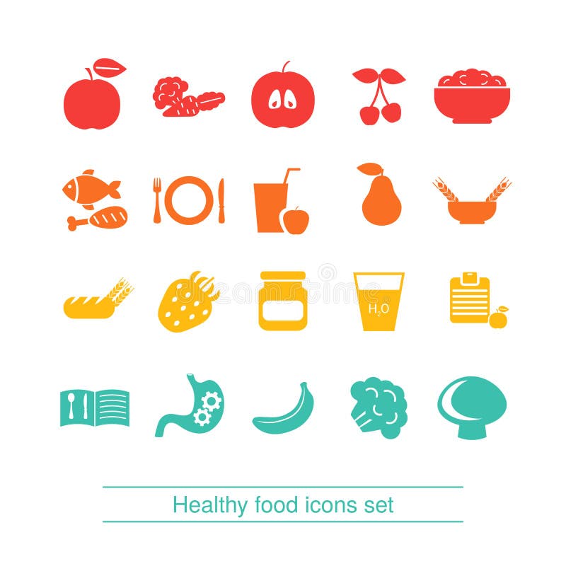 Diet icon set stock vector. Illustration of natural - 144894081
