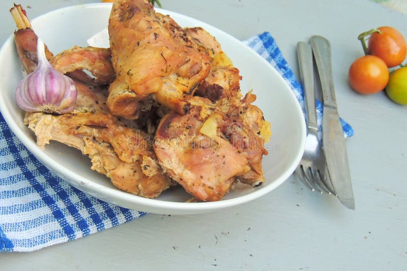 Diet Menu. Baked Dietary Rabbit Meat. Proper Nutrition Stock Photo ...