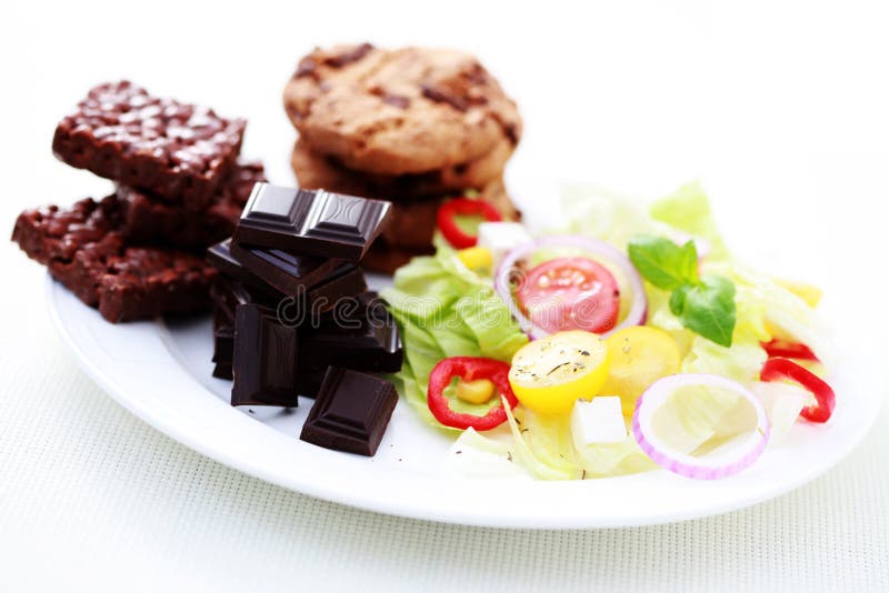 Diet or not stock photo. Image of lettuce, cookie, eating - 12035598