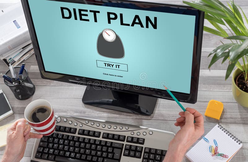 Diet Plan Concept on a Computer Stock Photo - Image of slim, computer ...