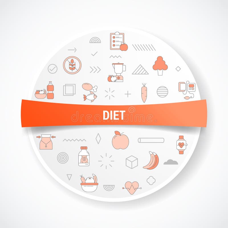 Diet Plan Concept with Icon Concept with Round or Circle Shape for ...