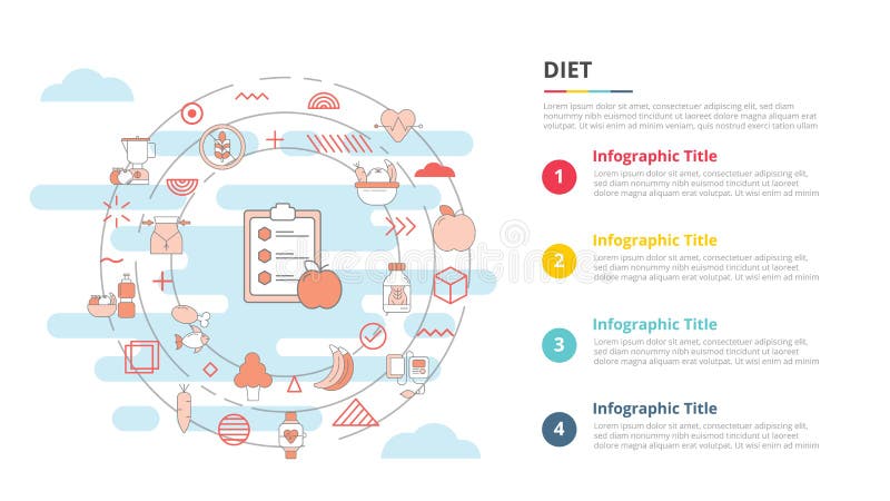 Diet Plan Concept for Infographic Template Banner with Four Point List ...