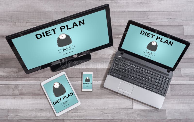 Diet Plan Concept on Different Devices Stock Photo - Image of lifestyle ...