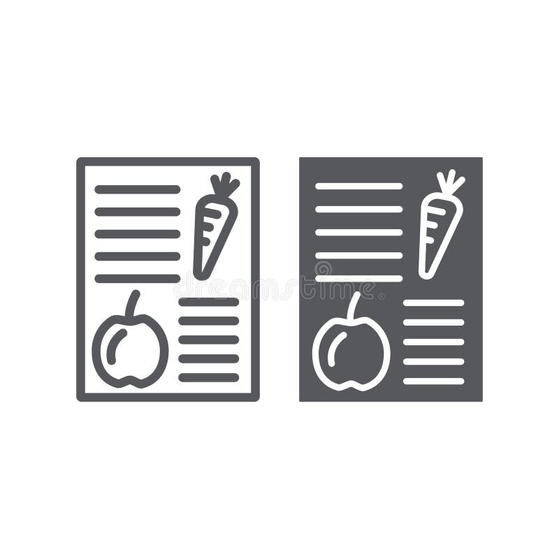 Diet Plan Line and Glyph Icon, Health and Meal, Balanced Meal Sign ...