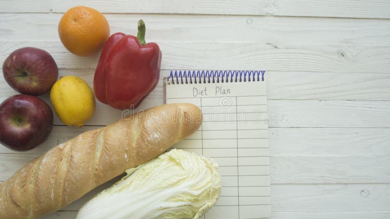 Diet Plan Notebook and Vegetables with Copy Space for Healthy Food ...