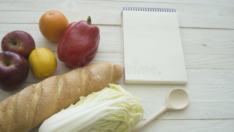 Diet Plan Notebook and Vegetables with Copy Space for Healthy Food ...