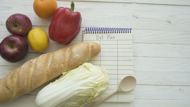 Diet Plan Notebook and Vegetables with Copy Space for Healthy Food ...