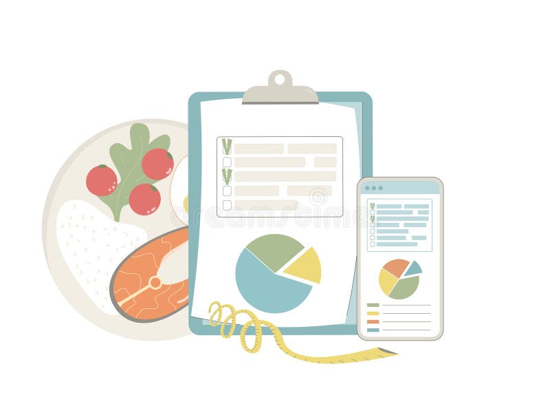 Diet Plan Program Concept. Nutrient Counting Checklist. Healthy ...