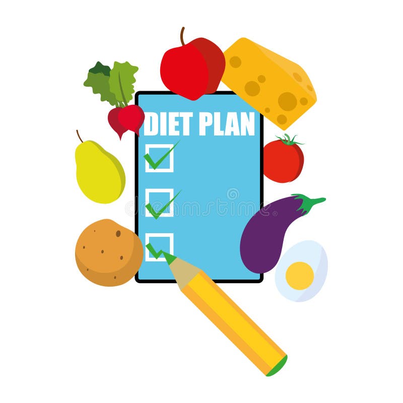 Diet Plan Schedule Checklist Concept. Vector Illustration Stock Vector ...
