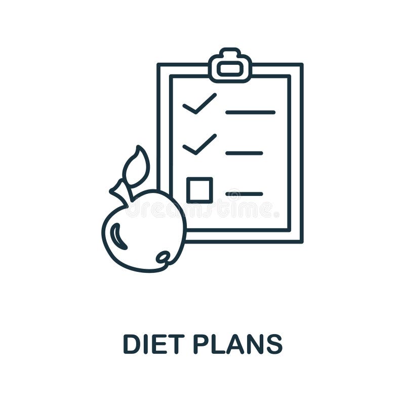 Diet Plans Line Icon Monochrome Simple Diet Plans Outline Icon For Templates Web Design And