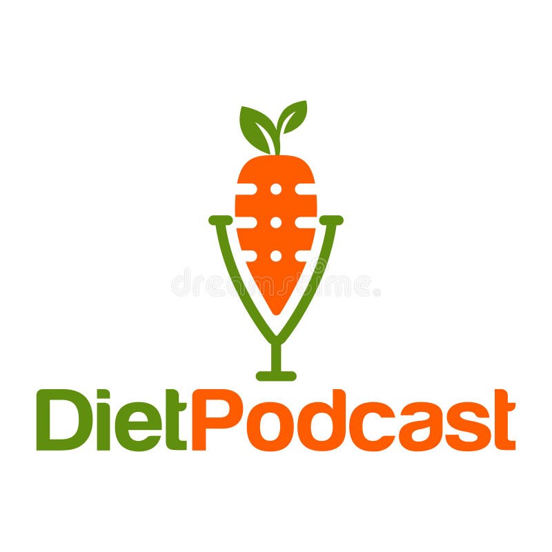 Diet Podcast Flat Design Logo Illustration. Vector Logo Template ...