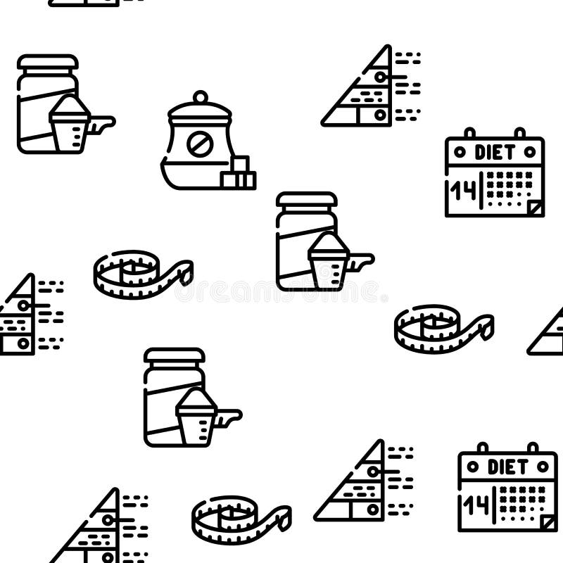 Diet Products and Tool Vector Seamless Pattern Stock Vector ...