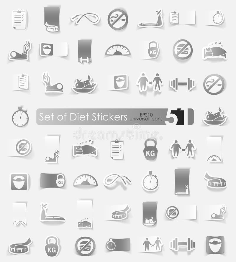 Set of diet stickers stock vector. Illustration of calories - 103312421