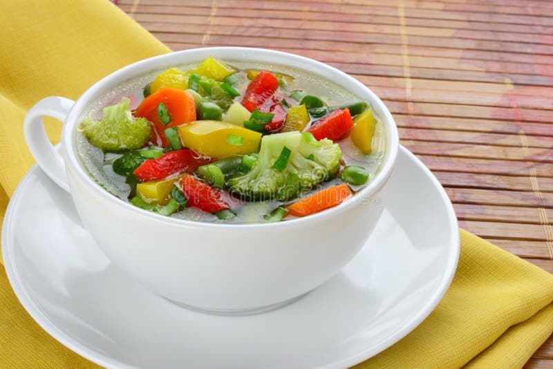 Diet vegetable soup stock image. Image of peas, fresh - 20385163