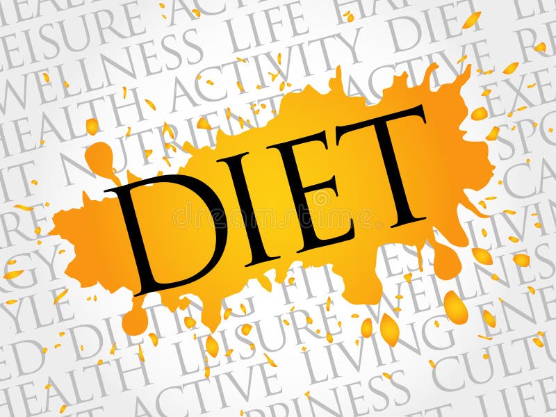 Diet word cloud stock illustration. Illustration of goal - 200004078