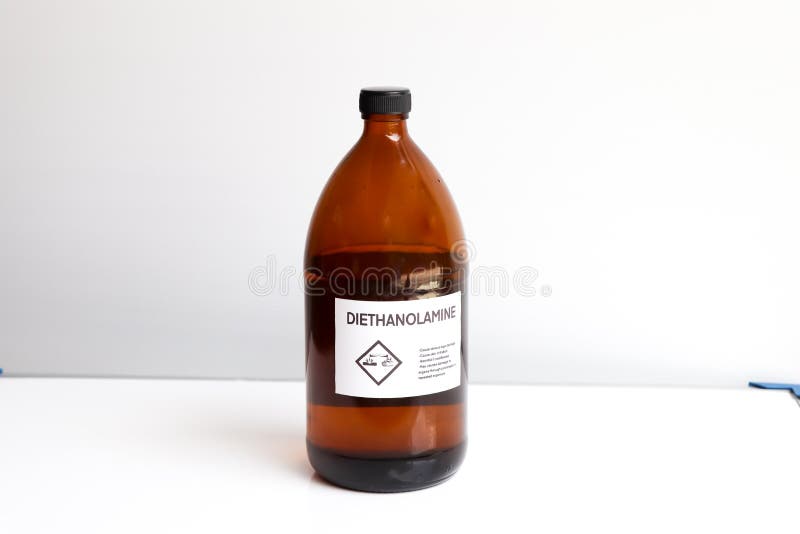 Diethanolamine in Bottle, Chemical in the Laboratory Stock Photo ...