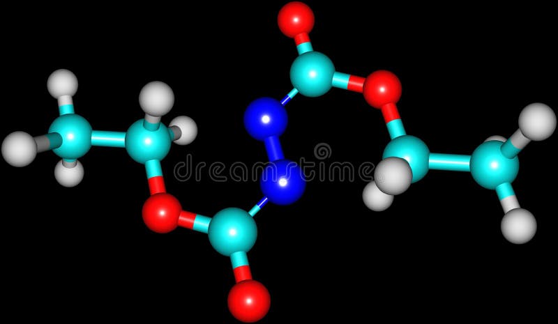 Diethyl Azodicarboxylate Molecule Isolated on Black Stock Illustration ...