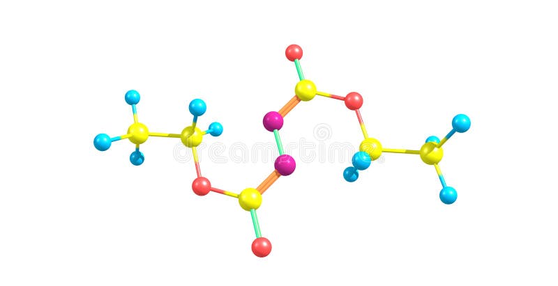 Diethyl Azodicarboxylate Molecule Isolated on Blue Stock Illustration ...