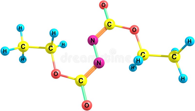 Diethyl Azodicarboxylate Molecule on White Stock Illustration ...