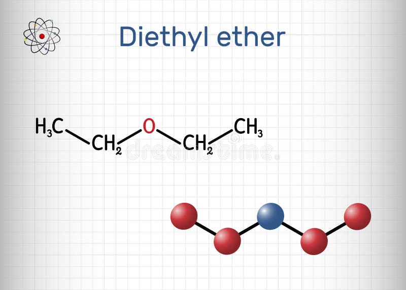 Diethyl Ether, Ethyl Ether Molecule. it is an Ether in Which the Oxygen ...