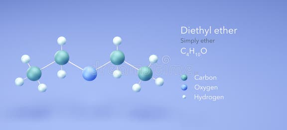 Diethyl Ether Molecule, Molecular Structures, Simply Ether, 3d Model ...