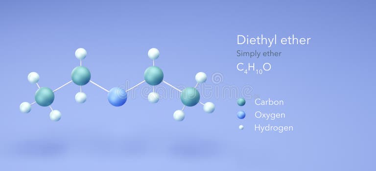Diethyl Ether Molecule, Molecular Structures, Simply Ether, 3d Model ...
