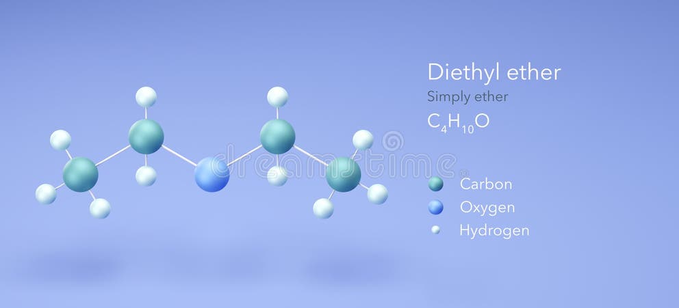 Diethyl Ether Molecule, Molecular Structures, Simply Ether, 3d Model ...