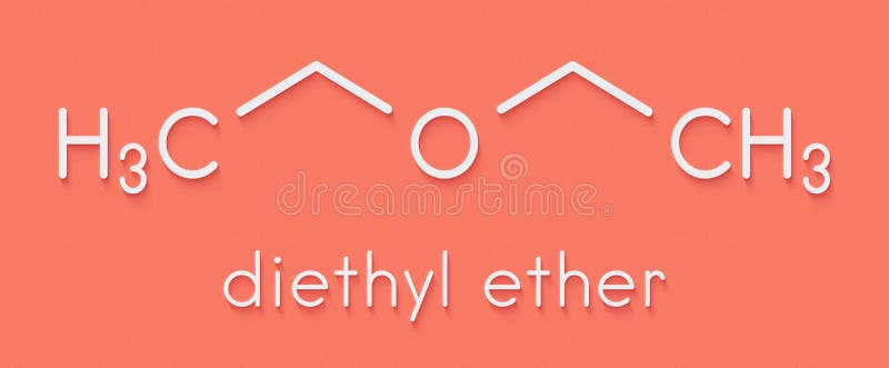 Diethyl Ether Solvent Molecule. Skeletal Formula. Stock Illustration ...