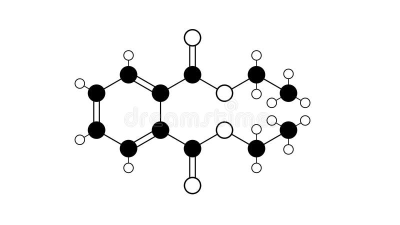Diethyl Phthalate Molecule, Structural Chemical Formula, Ball-and-stick ...