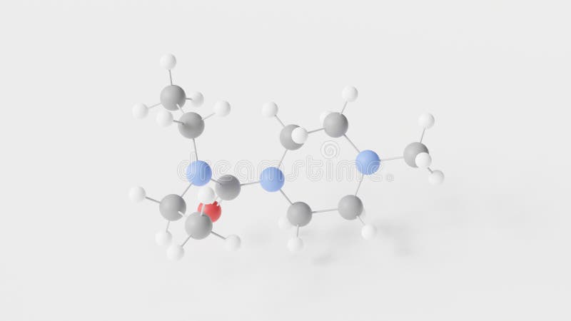 Diethylcarbamazine Molecule 3d, Molecular Structure, Ball and Stick ...