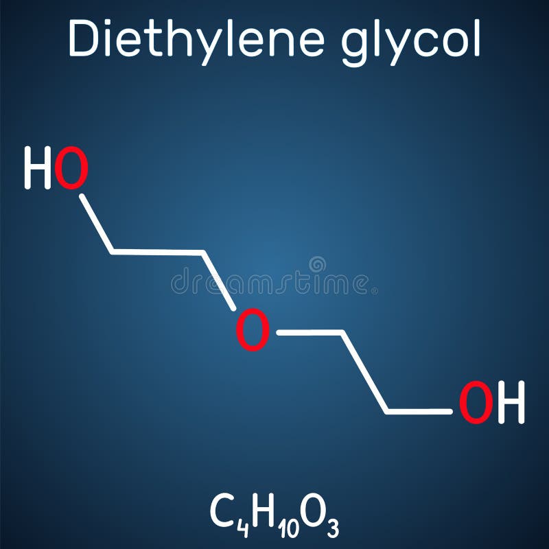 Diethylene Glycol, DEG Molecule. it is Diol, Solvent Stock Vector ...