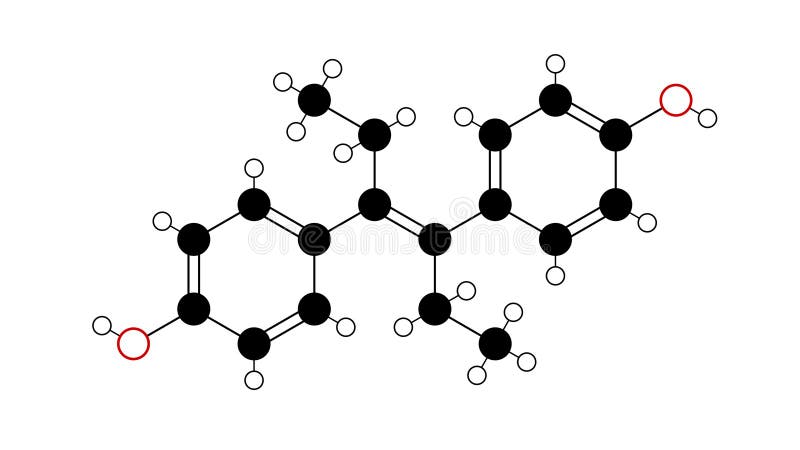Diethylstilbestrol Molecule, Structural Chemical Formula, Ball-and ...