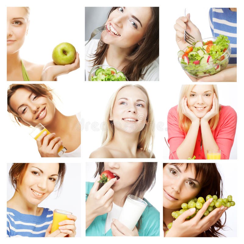 Dieting, Healthy Eating, Fitness and Sports Collage Stock Photo - Image ...