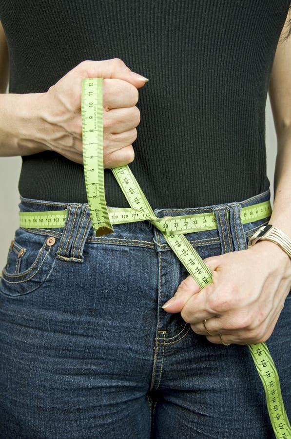 Dieting, Tape Measure As Belt Stock Image - Image of fitness, loss ...