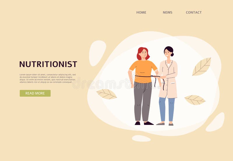 Nutritionist And Dietitian Set Cartoon Woman Creating Food Plan For