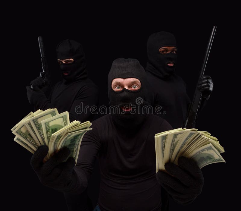 Dieven in maskers stock afbeelding. Image of inbraak - 71198889